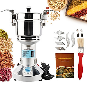 HighFree 700g Electric Grain Grinder Mill, 110V 2500W High Speed Electric Pulverizer Herb Grain Spice Coffee Seeds Rice Corn Pepper Cereal Powder Machine for Kitchen, Food Store
