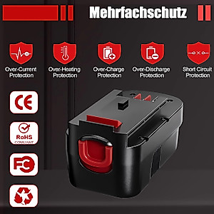 VANTTECH 2Pack HPB18 18V 4.0Ah Ni-Mh Replacement for Black and Decker Battery 18V Ni-Mh Compatible with HPB18-OPE 244760-00 A1718 FS18FL FSB18 Firestorm