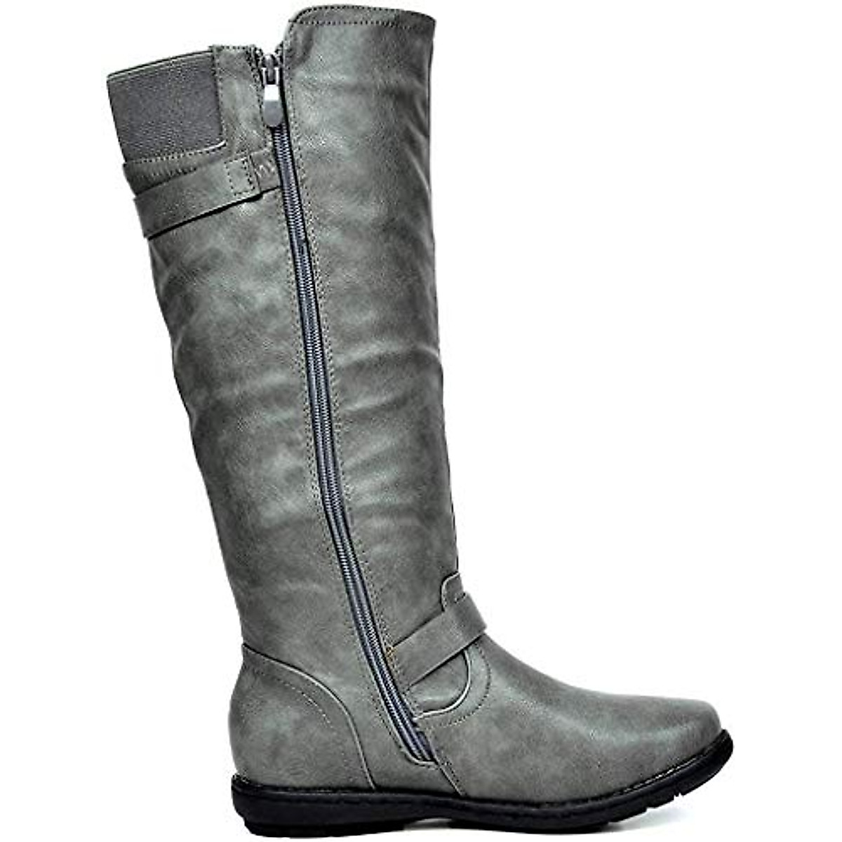 DREAM PAIRS Women's Faux Fur-Lined Knee High Winter Boots Fall Tall Boots,Size 10,Grey,TRACE