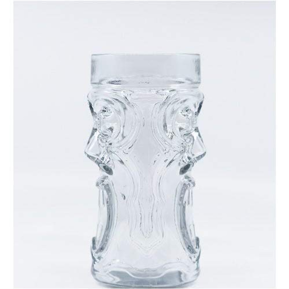 AMZ Empire Screaming Tiki Glasses 16 oz Cooler Glass, 4 Pieces, Modern Bar Party Set With Picks