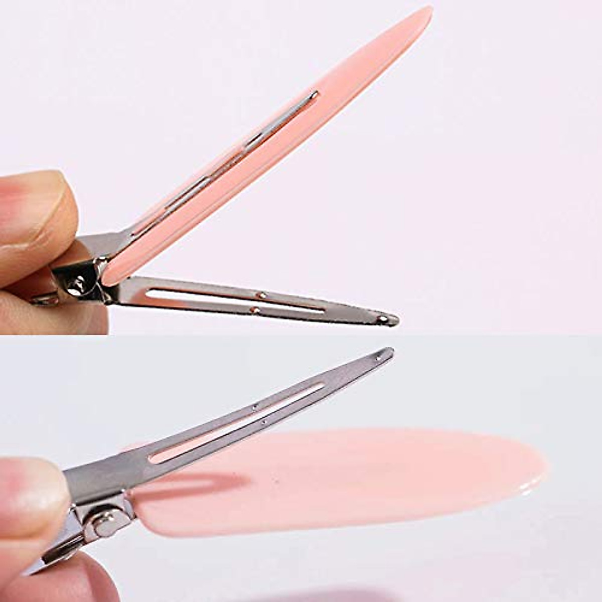 6 Pieces No Bend Hair Clips, No Crease Hair Clip for Hairstyling, Makeup Clips for Women and Girls (Black&Pink&White)