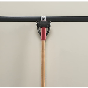 Rubbermaid Rail Garage Organization Multi-Purpose Hook, Wall Mounted Storage System, Direct Mount into FastTrack Garage Rail, Holds up to 50 pounds - Satin Nickel (1784459)