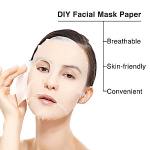 100 pcs Compressed Facial Mask Sheet Beauty DIY Disposable Mask Paper Natural Cotton Skin Care Wrapped Masks Normal Thick，Get a Small Mask Bowl Free