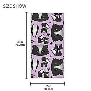 Tamniee Striped Skunk Hand Towels Xmas Purple Decor Kitchen Dish Towel Quality Premium Bathroom Washcloth 30 x 15 Inches for Beach Guest Hotel Spa Gym Sport Yoga Home, Purple Cat