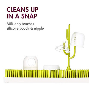 Boon NURSH Silicone Replacement Nipple, Air-Free Feeding, Stage 1 Slow Flow, Birth and Up (Pack of 3)