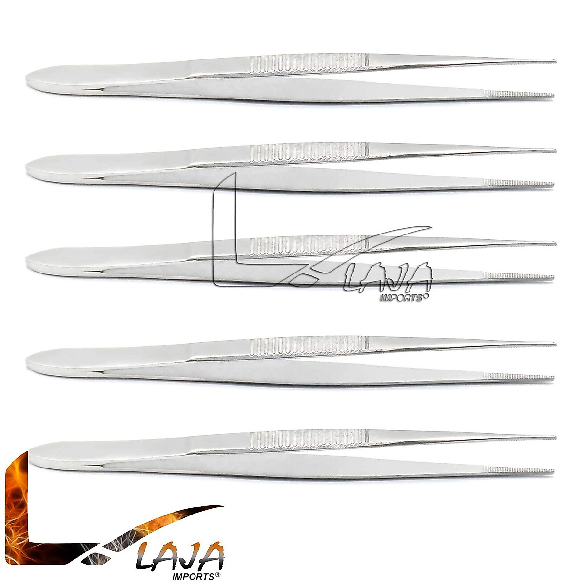 Laja Imports Set Of 5 Disecting Disection Science Lab Tweezers Forceps 'Splinter (Fine Point 3.5") for Educational Use