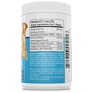 Dr. Orchard's Advanced Hip & Joint Chews - Duck Flavor- (60ct) Pain & Inflamation Relief with Glucosamine, Manganese, Chondroitin, MSM - Dog Chewable Supplement (60 Count)