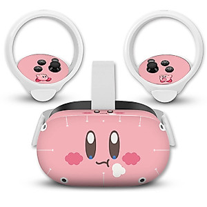 BelugaDesign Pink Puff Ball Skin for Oculus Quest 2 | Cute Anime Kawaii Forgotten Land Star Allies | Vinyl Sticker Cover for Girls Boys Kids (Oculus Quest 2, Pink)