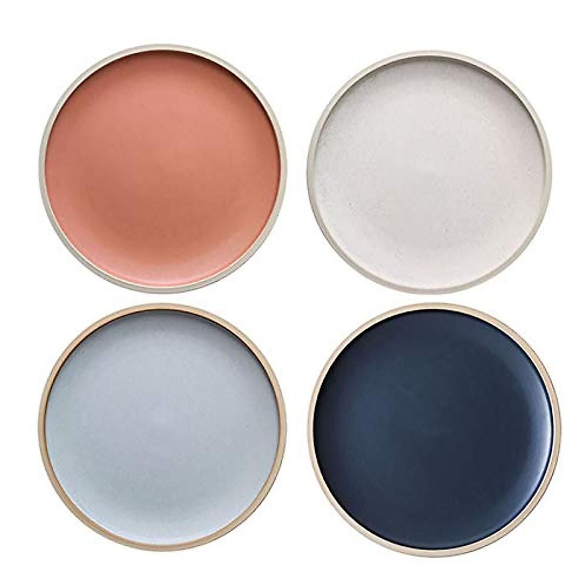 MDZF SWEET HOME 10.4-Inch Porcelain Dinner Plates Set, Pasta Serving Plates Matte Glaze Dessert Dishes - Set of 4