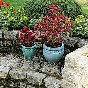 Achla Designs Piazza Flower Pot Plant Stand, Small,Black