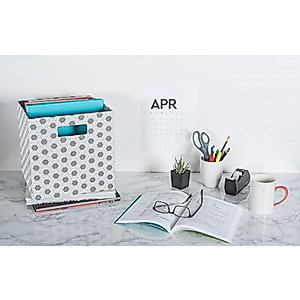 DII Collapsible Polyester Storage Cube, Honeycomb, Gray, Small