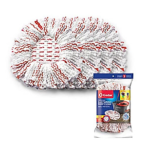O-Cedar EasyWring Deep Clean Refill (4-Pack) | 40% More Cleaning Power | Microfiber Mop Refill Compatible with O-Cedar EasyWring Spin Mop & Bucket System
