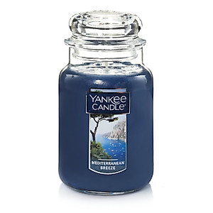 Yankee Candle Mediterranean Breeze Scented, Classic 22oz, Large Jar Single Wick Candle, Over 110 Hours of Burn Time, Paraffin-Grade Wax