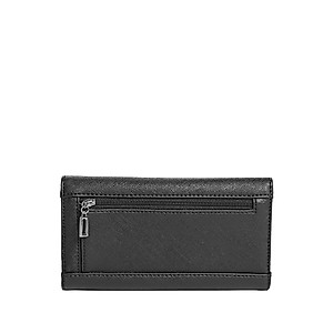 GUESS Factory Women's Abree Logo Saffiano Slim Trifold Wallet
