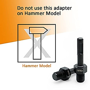 BGTEC 2pcs Core Drill Adapter 5/8“-11 Male Thread to SDS Plus Shank for Hammer Drill,Rotary Hammer Drill Core Drilling