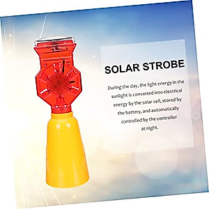 DOITOOL 5pcs Signal Light Emergency Flashing Barricade Light The Lighthouse Solar Strobe Warning Light Road Construction Light Led Barricade Warning Light Plastic Car Pendant