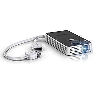 Philips PPX4350WIFI/INT Pocket Projector, 50 Lumens, LED, HDMI, 60 Inches Display, Bluetooth, Wireless, USB, 4,6 Oz