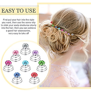 72 Pieces Rhinestone Spiral Hair Pins Crystal Spiral Twist Hair Pins Twisters Colorful Shiny Metal Swirl Hair Clips Hair Accessories for Women Bridal Wedding Bridesmaids Prom Party