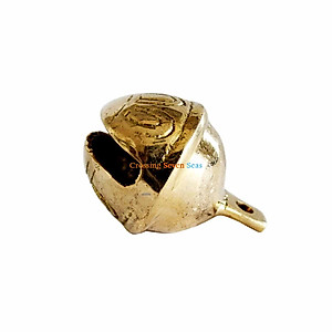 Crossing Seven Seas Handmade Brass Sleigh Bell Golden 44 mm Set of 6, Flower Design Sleigh Bell, Holiday Decoration, Wreath Supply, Christmas Decoration Wreath, Cowbell