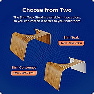 Squatty Potty The Original Bathroom Toilet Stool - Slim Teak Finish, 7 inch Height