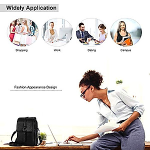 XEYOU Women's Small Cellphone Purse Wallet Lightweight Genuine Leather Crossbody Shoulder Pouch Bag (Black)