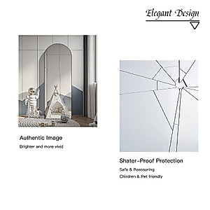 CISTEROMAN 65"x22" Full Length Mirror, Arched Mirror, Floor Mirror with Stand, Full Body Mirror, Wall Mirror for Bedroom, Dressing Room, Living Room