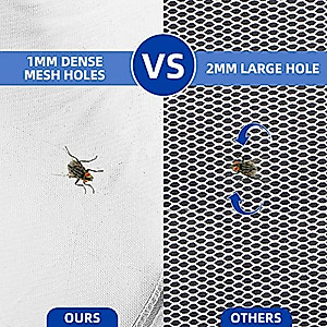 7 Packs Mesh Food Cover for Outside,1 Large 40"X24" and 6 Packs 17"X17" Pop-Up Mesh Screen Food Tent Umbrella Reusable and Collapsible Food Net for Picnic Accessories and Outdoor Party Home Use