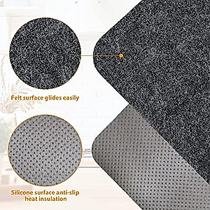 Heat Resistant Air Fryer Mat, 2PCS Kitchen Countertop Heat Protector Mat, Non Slip Appliance Slider Aid Pad for Air Fryer, Coffee Maker, Blender,Toaster, 17.3” x 11.8”