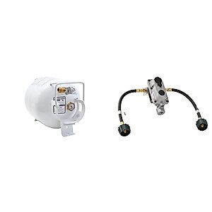 Flame King 20-LB Propane Tank + Auto Changeover Regulator Kit for RVs and Outdoor Heating