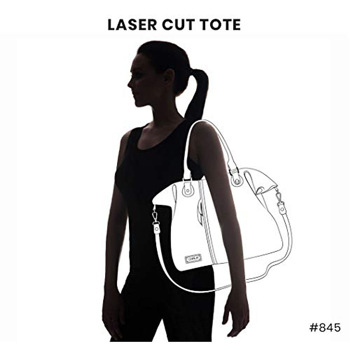 CHALA Laser Cut Crossbody Shoulder bag Tote Bag Faux Leather Brown (Orange Fox)