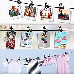 Portable Clothesline with 12pcs Clips, 3 Pack Windproof Travel Camping Clothes line Retractable Elastic Laundry Drying Clothes Line for Backyard, Hotel, Outdoor and Indoor Use(Black+Blue+Purple)