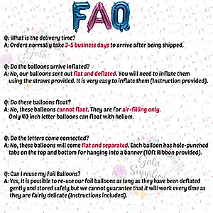 Letter Balloons - Custom Phrase 16" Inch Alphabet Letters & Numbers Foil Mylar Balloon | Create Your own Banner Name / Word | Blue/Pink Baby Shower Decorations