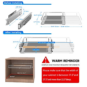 2Pack Pull Out Cabinet Organizer, 17.1~28"W x 22.5"D Expandable Pull Out Shelves for Kitchen Cabinets, Heavy Duty Slide Out Pantry Shelves Sliding Shelf for Home Kitchen,Under Sink,Bathroom,Wardrobe