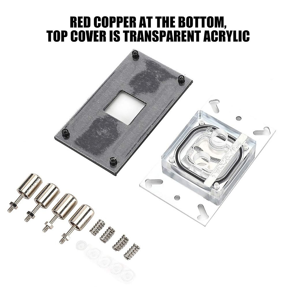 Bewinner PC Water Cooling Block,Computer CPU Water Cooling Block Waterblock Copper Base with Micro Channel,for AM2 / AM2+ / AM3 / AM3+ / AM4 / FM2+ CPU,Processed with Anti-Oxidization Technology