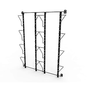 FixtureDisplays® Up to 9.5" Wide 8-Pocket Adjustable Display Rack, Wall Mounted Greeting Post Card Christmas Holiday Card Holders 11608-BLACK-DOUBLE-NF