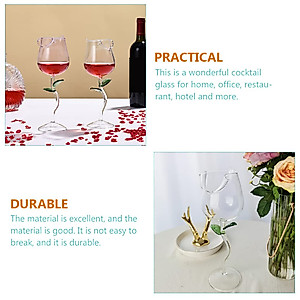 Martini Glasses Cup Flower Shaped Glasses Drinking Cup Wine Glasses Delicate Champagne Cup Glass Goblet Rose Design Wine Cup Liquor Holder Wine Glasses