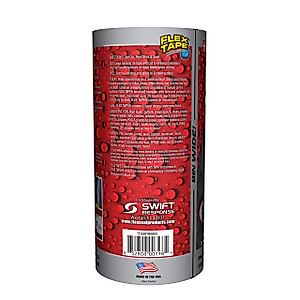 Flex Tape, 8 in x 5 ft, Gray, Original Thick Flexible Rubberized Waterproof Tape - Seal and Patch Leaks, Works Underwater, Indoor Outdoor Projects - Home RV Roof Plumbing and Pool Repairs