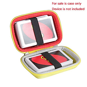 Hermitshell Hard Travel Case for Mattel UNO Classic Card Game - Not Including Cards (Red+Yellow)