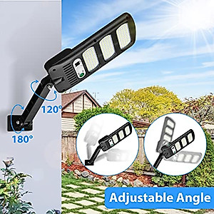 Aliokee LED Solar Lights Outdoor 2 Pack with Remote, 6000K 213LED Solar Motion Sensor Light with 3 Modes, Waterproof IP65 Night Light for Garden Garage