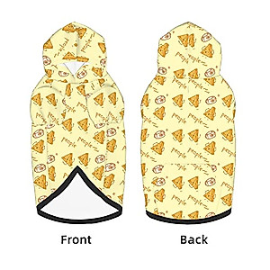 Large Dog Hoodie Funny-Cheese-Junket-Fruit-Jelly Pet Clothes Sweater with Hat Soft Cat Outfit Coat Small