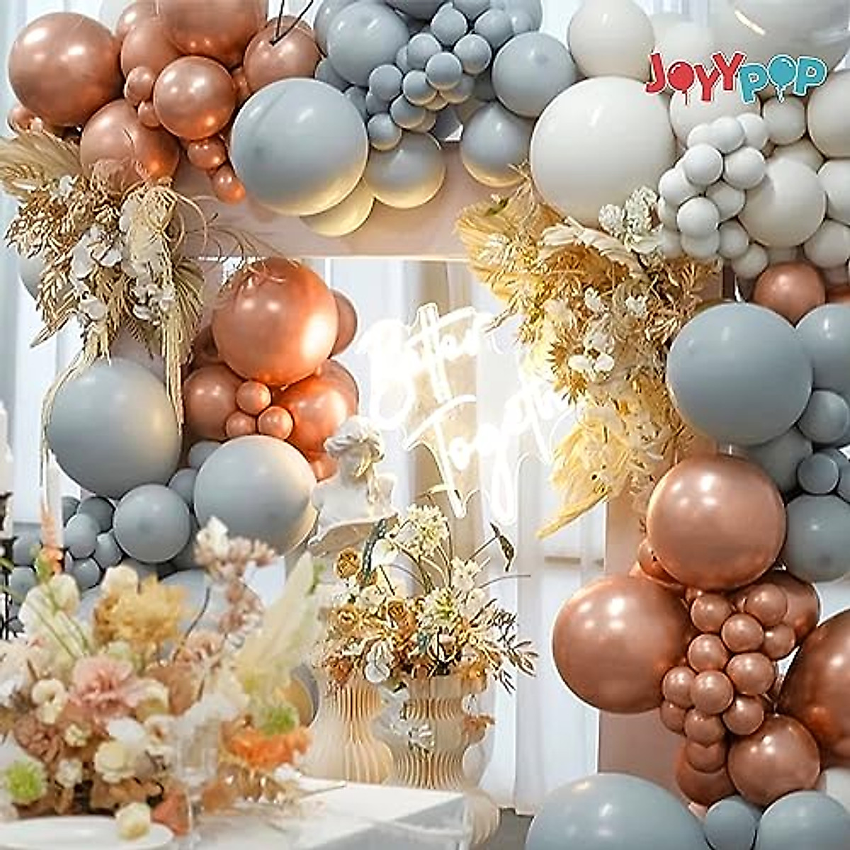 JOYYPOP Gold Rose Balloons Garland Arch Kit, For Baby Shower Wedding Birthday Party Decorations