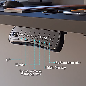 SANODESK 63-Inch Large Dual Motor L-Shaped Electric Height Adjustable Standing Desk - Reversible Panel - Black Walnut Top/Black Frame - Ideal for Gaming, Home Office or Computer Workstation