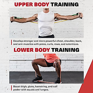 Lifeline Fitness Variable Resistance Trainer Kit - Adjustable Resistance Bands for Working Out - Home Gym Exercise Bands with Door Anchor, Carry Bag, 3 x 5 Foot and Triple Grip Handles for Upper and Lower Body Training - Low Impact and Durable