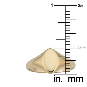 Kooljewelry 14k Yellow Gold 9.7 mm Marquise Signet Ring (size 5)
