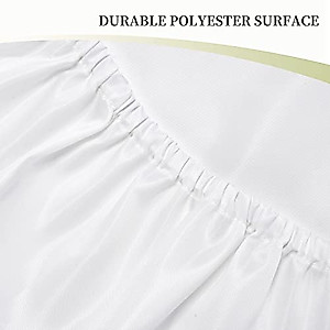 mutakin Marble White Rectangle Tablecloth Reusable Elastic Edge Table Cover Waterproof for Patio Dining Decoration 60" L X 30" W