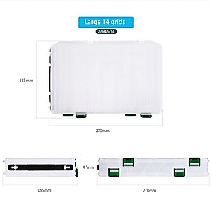 Double Sides Fishing Box, Clear Fishing Tackle Box, Lure Storage Box, PVC Lure Box Fishing Tool, Hook Case Bait Accessories(10grids)