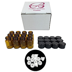 168 Packs Beauticom® 2ML Amber Glass Vial for Essential Oils, Aromatherapy, Fragrance, Serums, Spritzes, with Orifice Reducer and Dropper Top