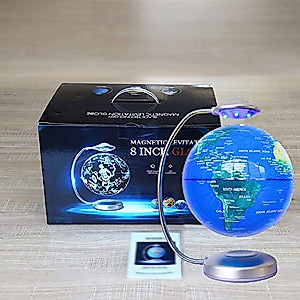 Floating Globe, 3D Rotation with Led Magnetic Levitation Globe, Floating World Map for Learning and Education, Home Desk Decoration, Creative Gift Decoration