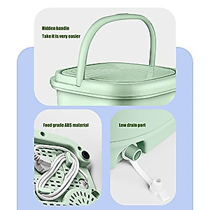 11L Mini Portable Washing Machine,Foldable Laundry Tub Underwear Foldable Washer Blue Ray Sterilization, Apartment Home Self-Driving Tour,for Baby Clothes, Socks, Towels, Great (Color : Pink)