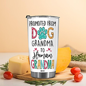 BECHUSKY Gifts For Grandma, Grandma Gift Tumbler, New Baby Reveal For Grandma, Stainless Steel Tumbler 20oz, Pregnancy Announcement, Cute Mom Nana Mimi Women Woman Grandmother Mothers Day Future V2